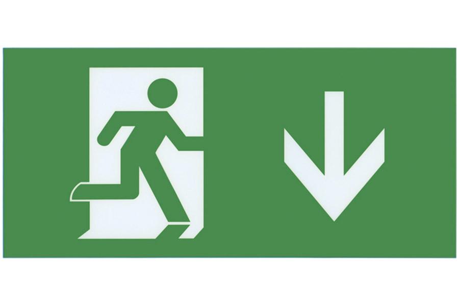 Integral LED Emergency Exit Sign legend for ILEMES006 (Down arrow ...
